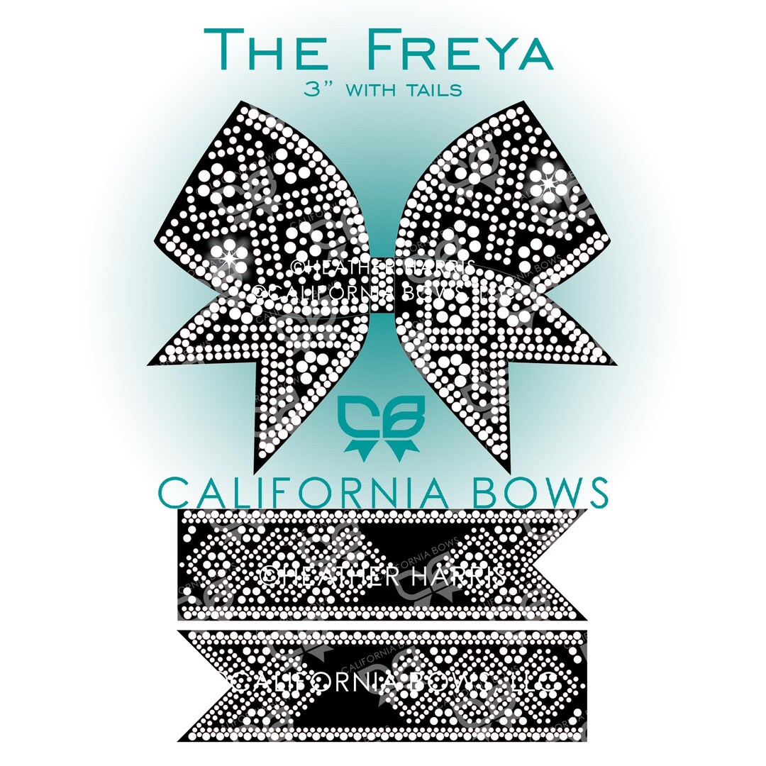 Freya 3" Cheer Bow Rhinestone Template Download - Etsy