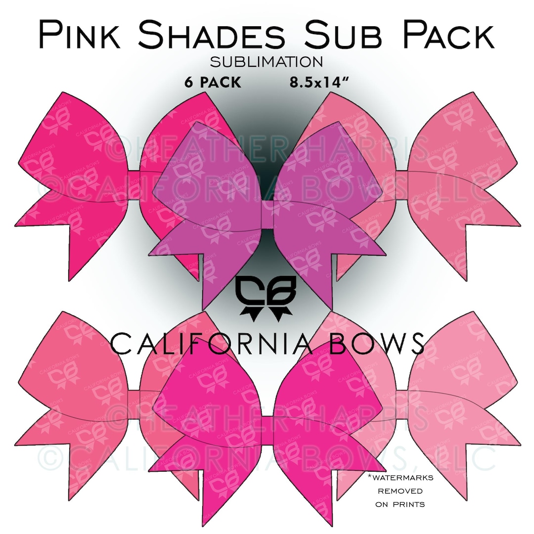 Pink Shades Cheer Bow Design Sublimation Download PNG - Etsy