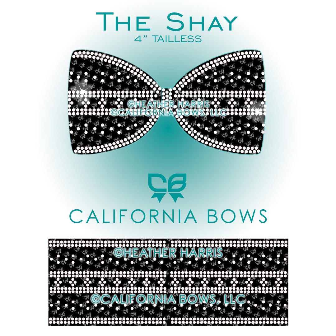 Shay 4" Cheer Bow Rhinestone Tailless Template Download - Etsy