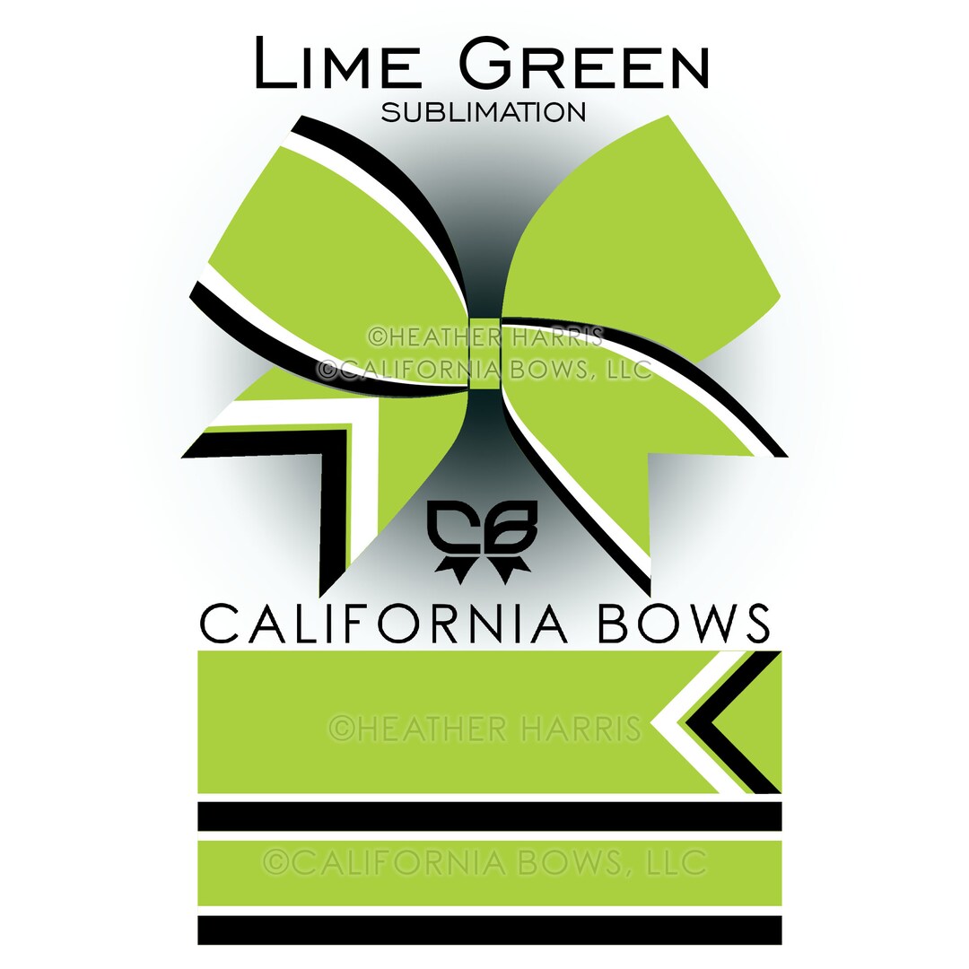 Lime Green Athletic Double Line Cheer Bow Design Sublimation Download ...