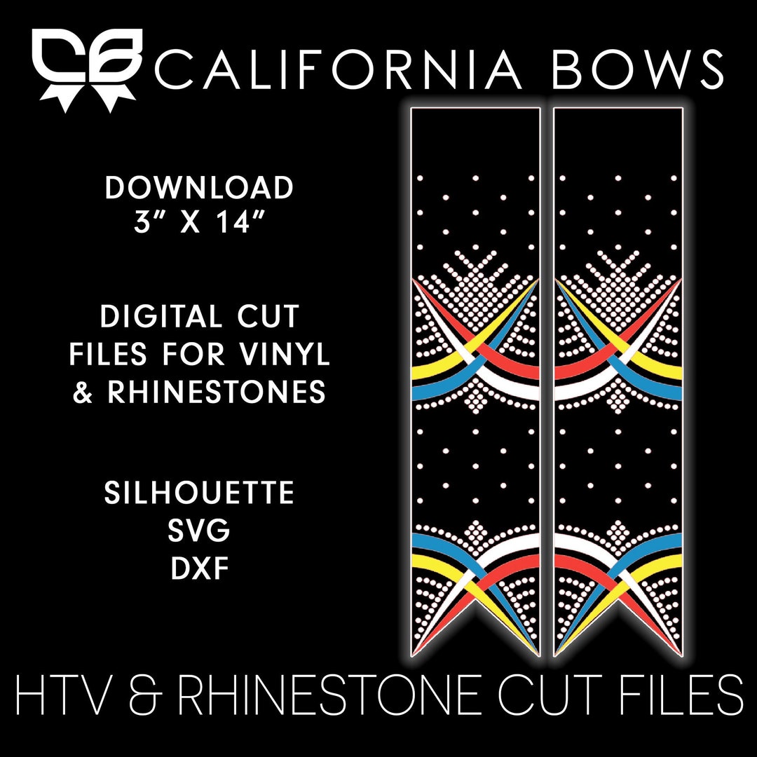 Vinyl Rhinestone Cheer Bow Rhinestone Tailless Template DXF SVG ...