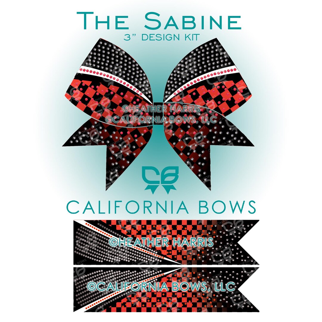 Sabine 3" Cheer Bow Rhinestone Sublimation Template Download Kit - Etsy