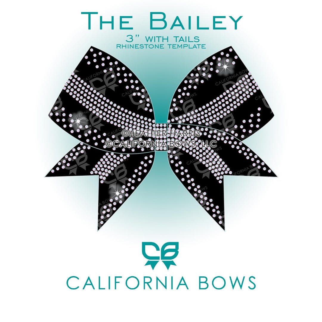 Bailey 3" Cheer Bow Rhinestone Template Download - Etsy