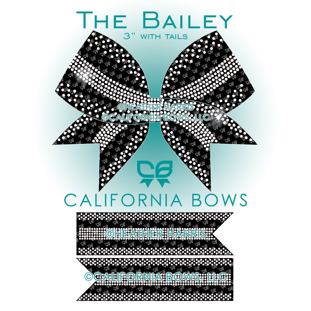 Bailey 3" Cheer Bow Rhinestone Template Download - Etsy