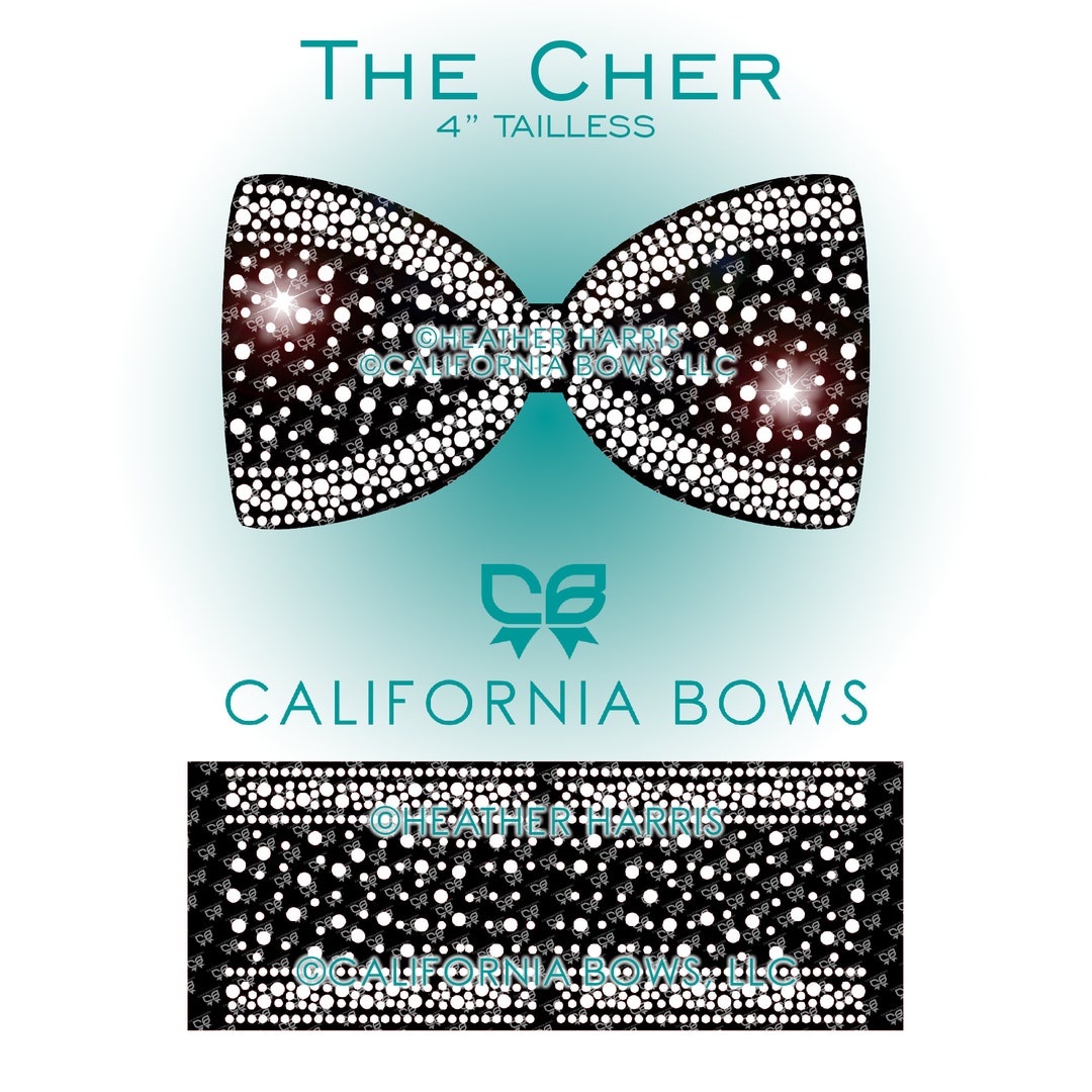 Cher 4" Cheer Bow Rhinestone Tailless Template Download - Etsy