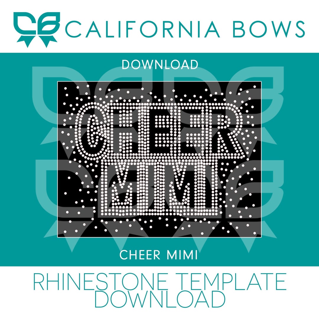 Cheer Mimi Rhinestone Template SVG, JPG, PDF, Studio - Etsy