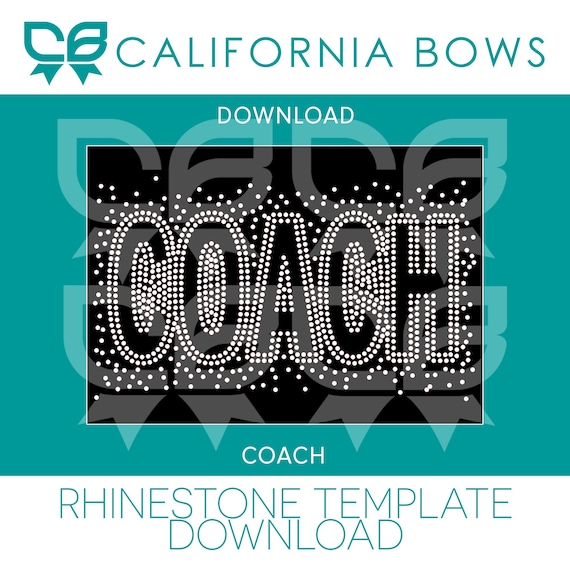 Coach Shirt Rhinestone Template SVG JPG PDF Studio | Etsy