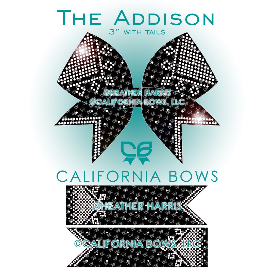 Addison 3" Cheer Bow Rhinestone Template Download - Etsy