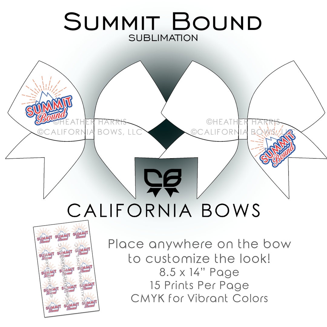Summit Bound Cheer Bow Design Sublimation Download PNG - Etsy
