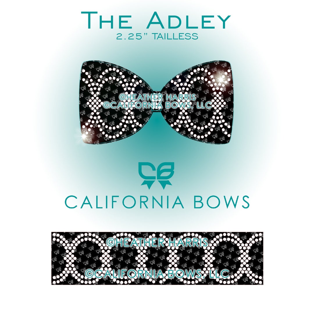 Adley 2.25" Cheer Bow Rhinestone Tailless Template - Etsy