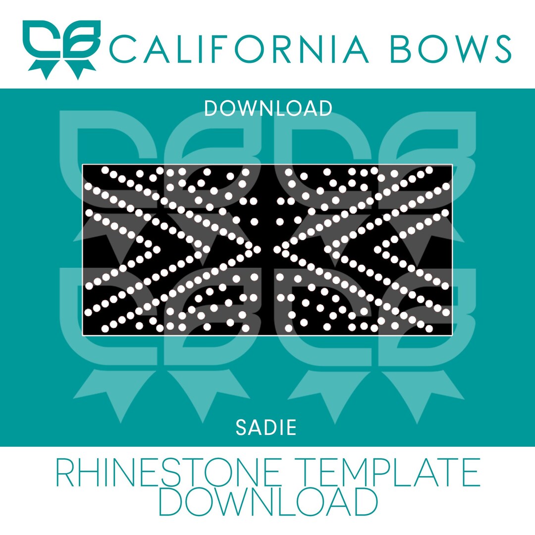Sadie 3 Cheer Bow Rhinestone Template Silhouette SVG - Etsy