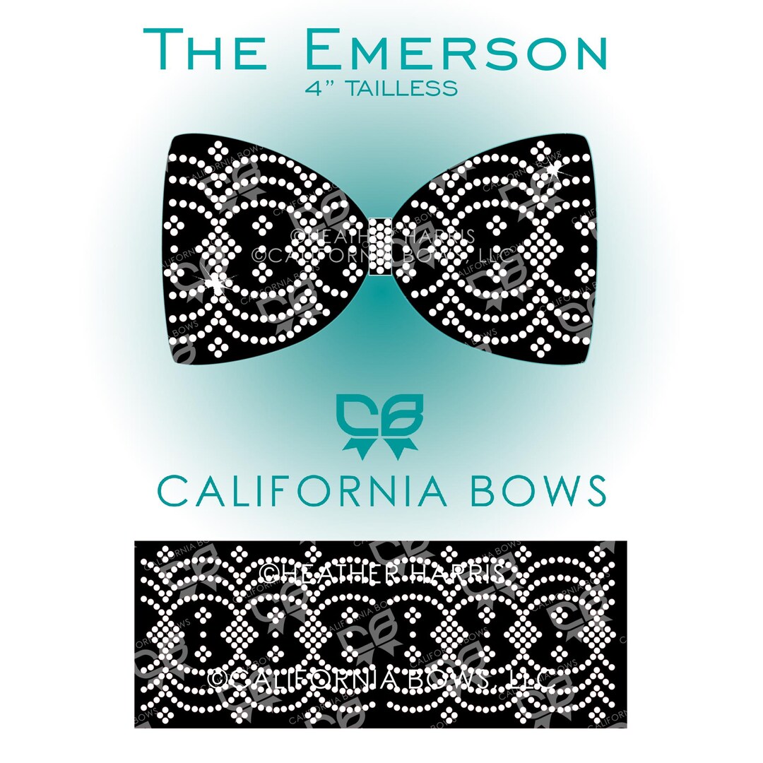 Emerson 4" Cheer Bow Rhinestone Template Download - Etsy