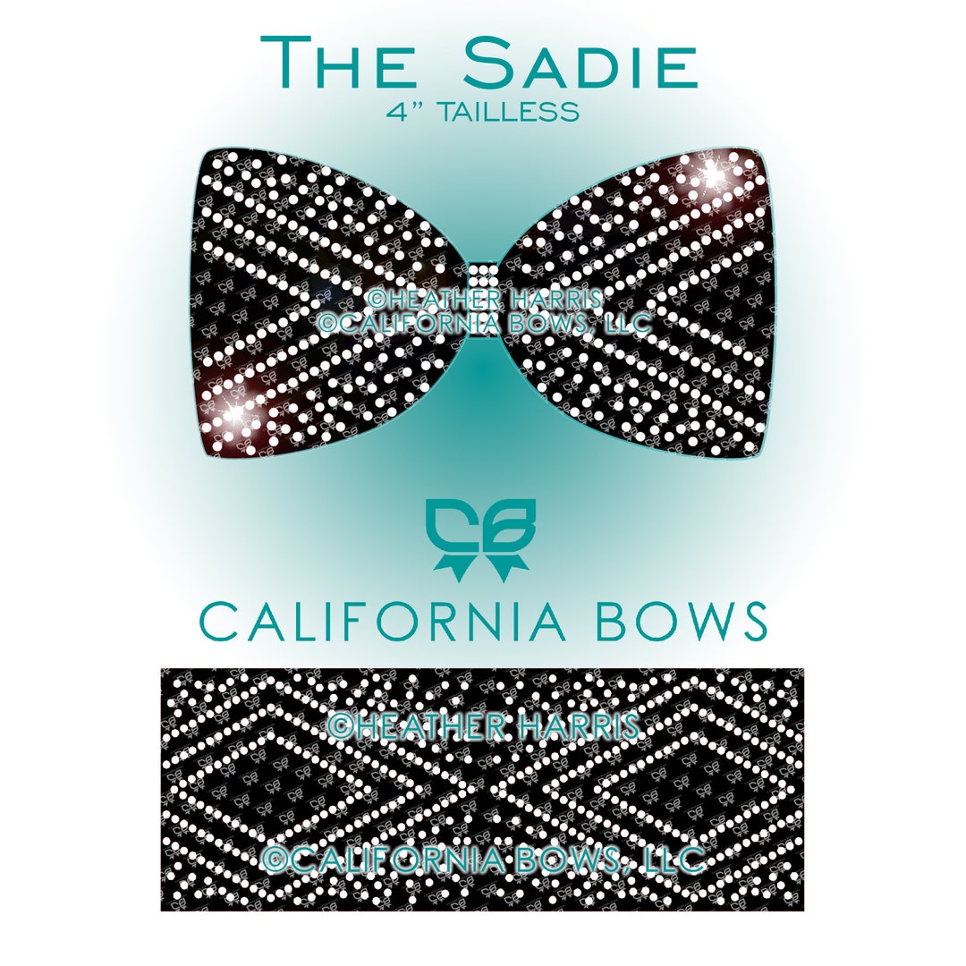Sadie 4" Cheer Bow Rhinestone Tailless Template Download - Etsy