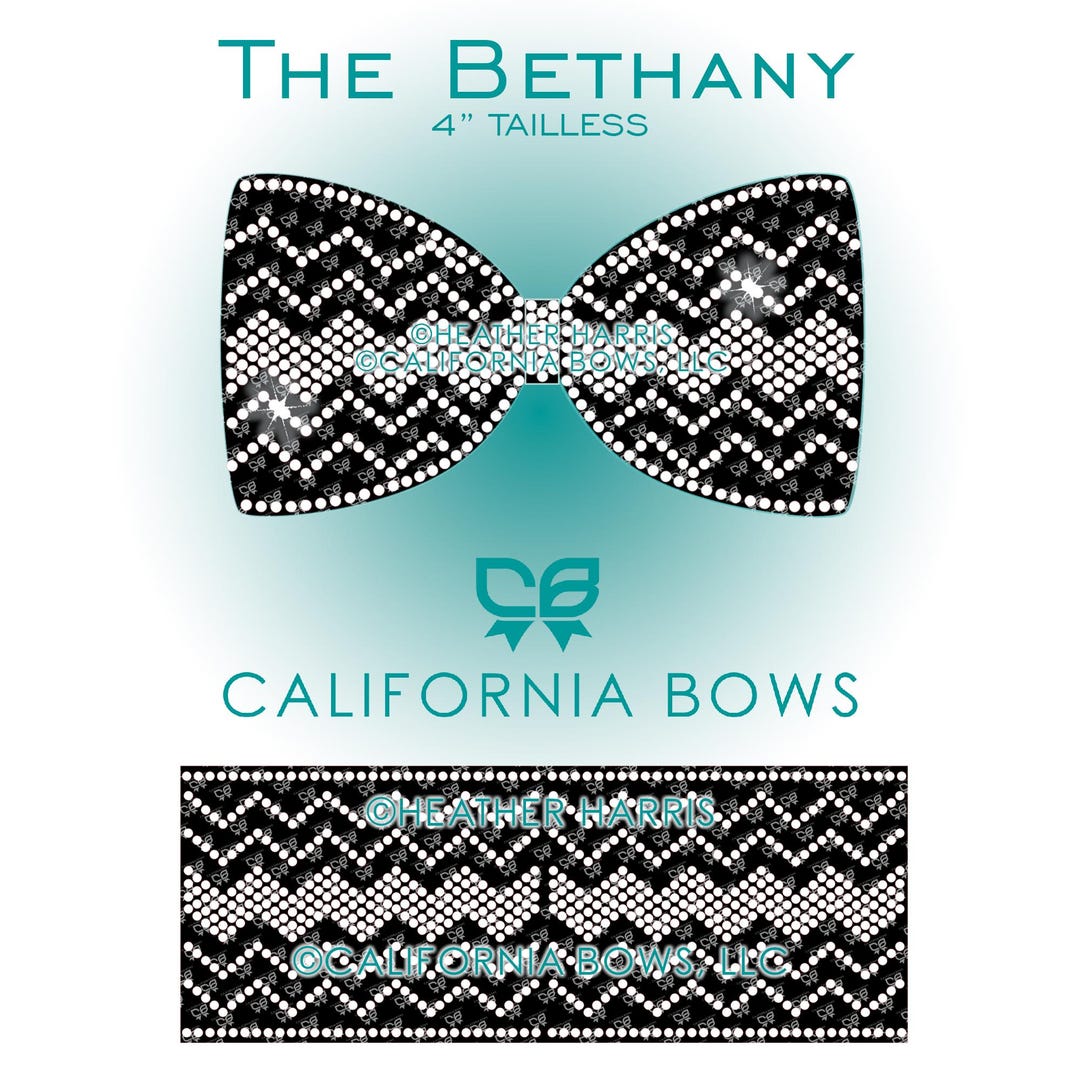 Bethany 4" Cheer Bow Rhinestone Tailless Template Download - Etsy