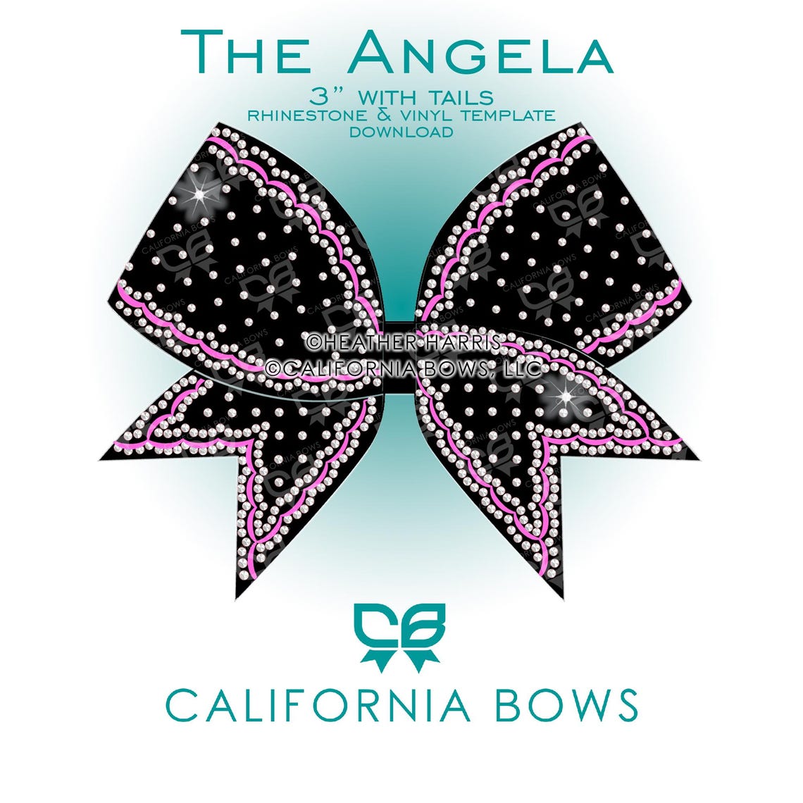 Angela 3" Bow Download Cut File Vinyl Rhinestone - Etsy