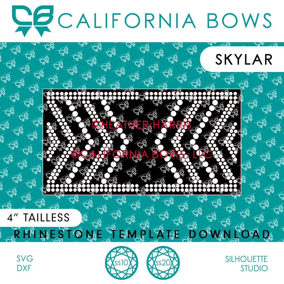 Skylar 4 Cheer Bow Rhinestone Tailless Template DXF SVG - Etsy