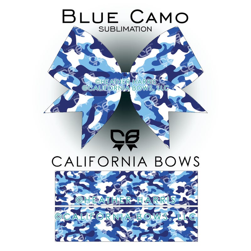 Camo Blue Hair Bows - Etsy