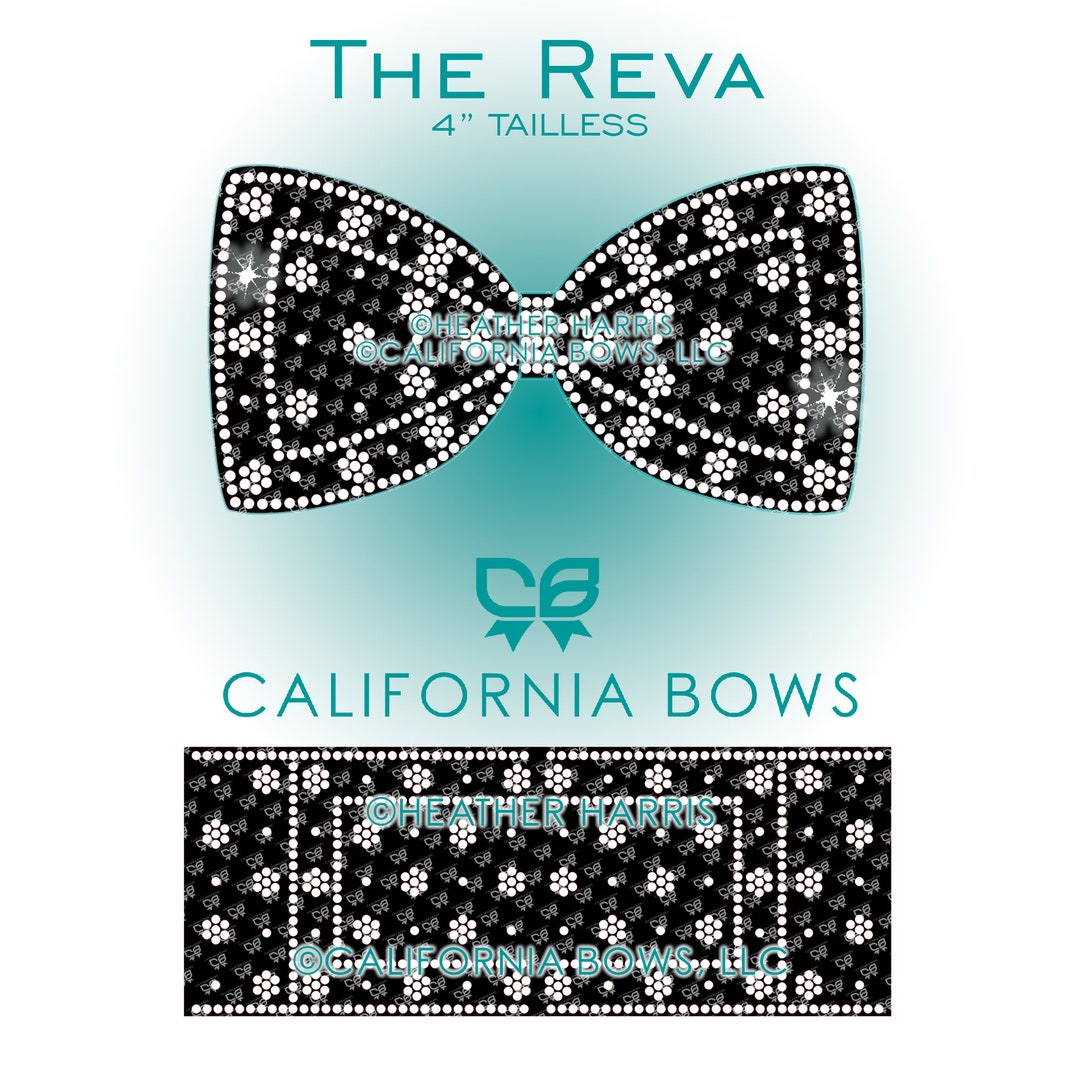 Reva 4" Cheer Bow Rhinestone Tailless Template Download - Etsy