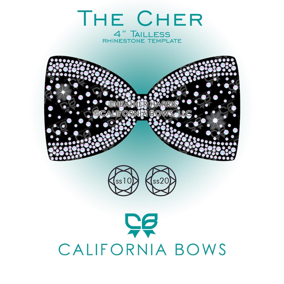 Cher 4" Cheer Bow Rhinestone Tailless Template Download - Etsy
