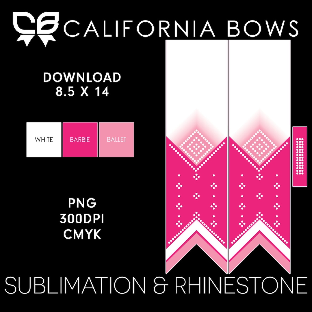 Pink Cheer Bow Design Sublimation & Rhinestone Download - Etsy