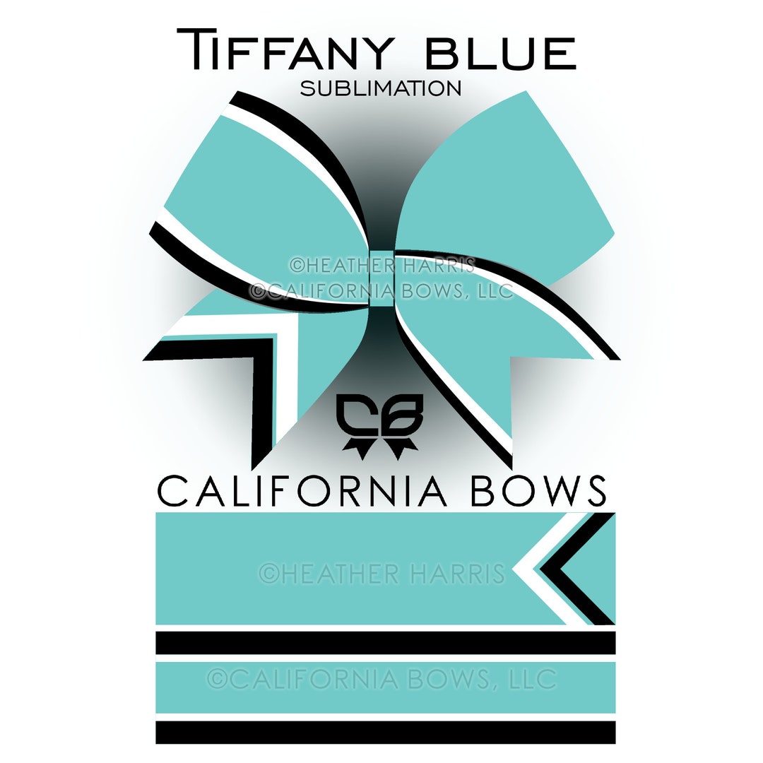 Tiffany Blue Athletic Double Line Cheer Bow Design Sublimation Download ...