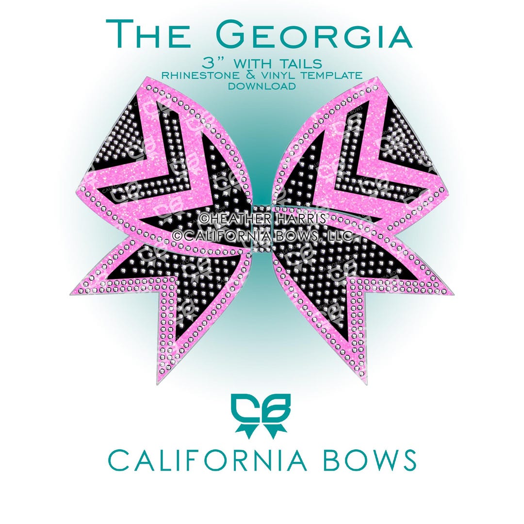 Georgia 3" Cheer Bow Vinyl & Rhinestone Template Download - Etsy