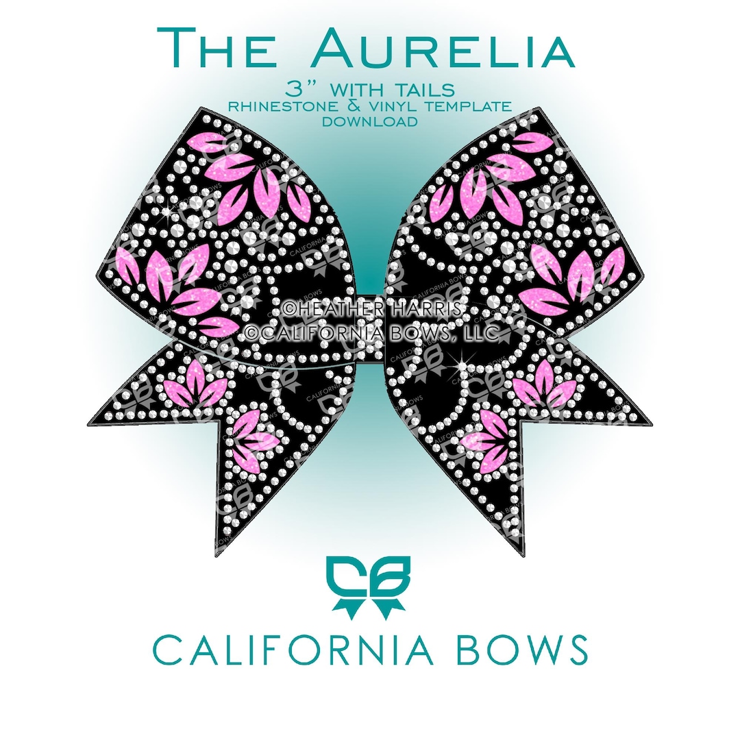 Aurelia 3" Bow Vinyl Rhinestone Template Download - Etsy