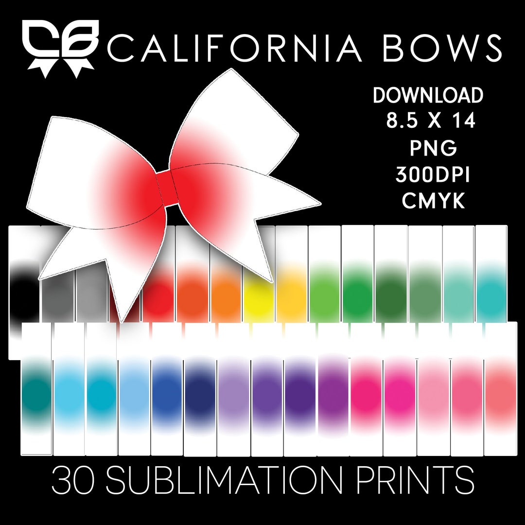 Bundle 30 Ombre Gradient Bow Design Sublimation Download PNG - Etsy