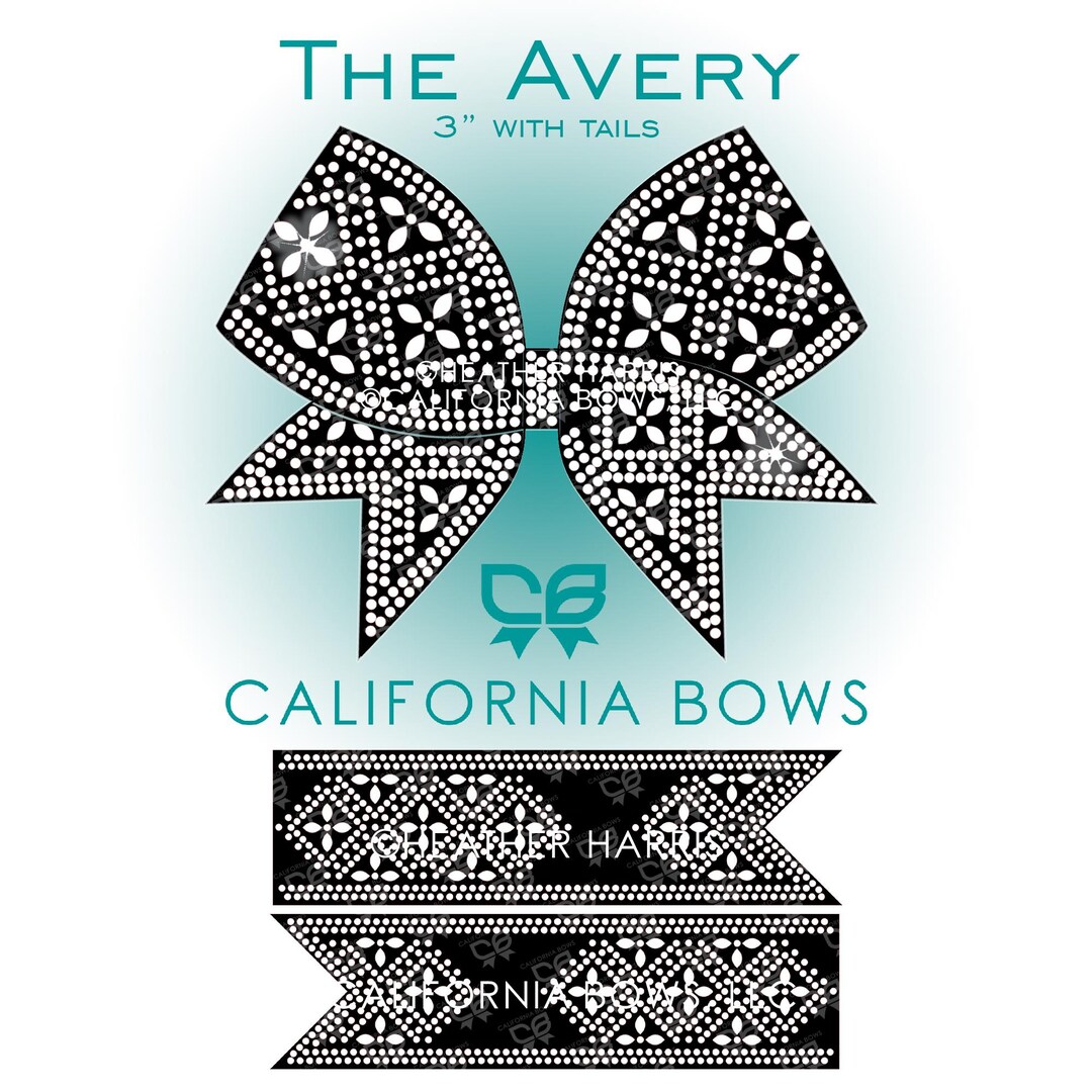 Avery 3" Cheer Bow Rhinestone Template Download - Etsy