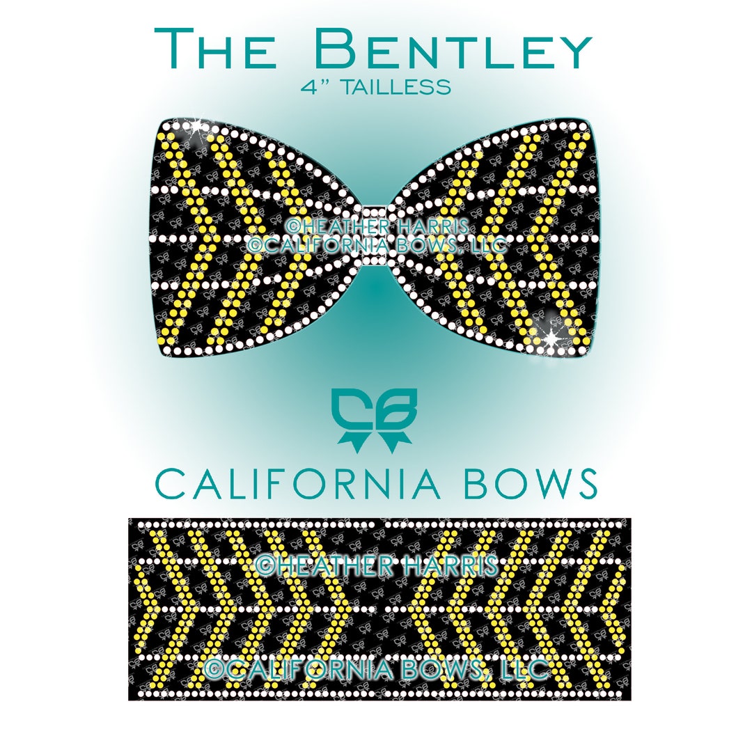 Bentley 4" Cheer Bow Rhinestone Tailless Template Download - Etsy