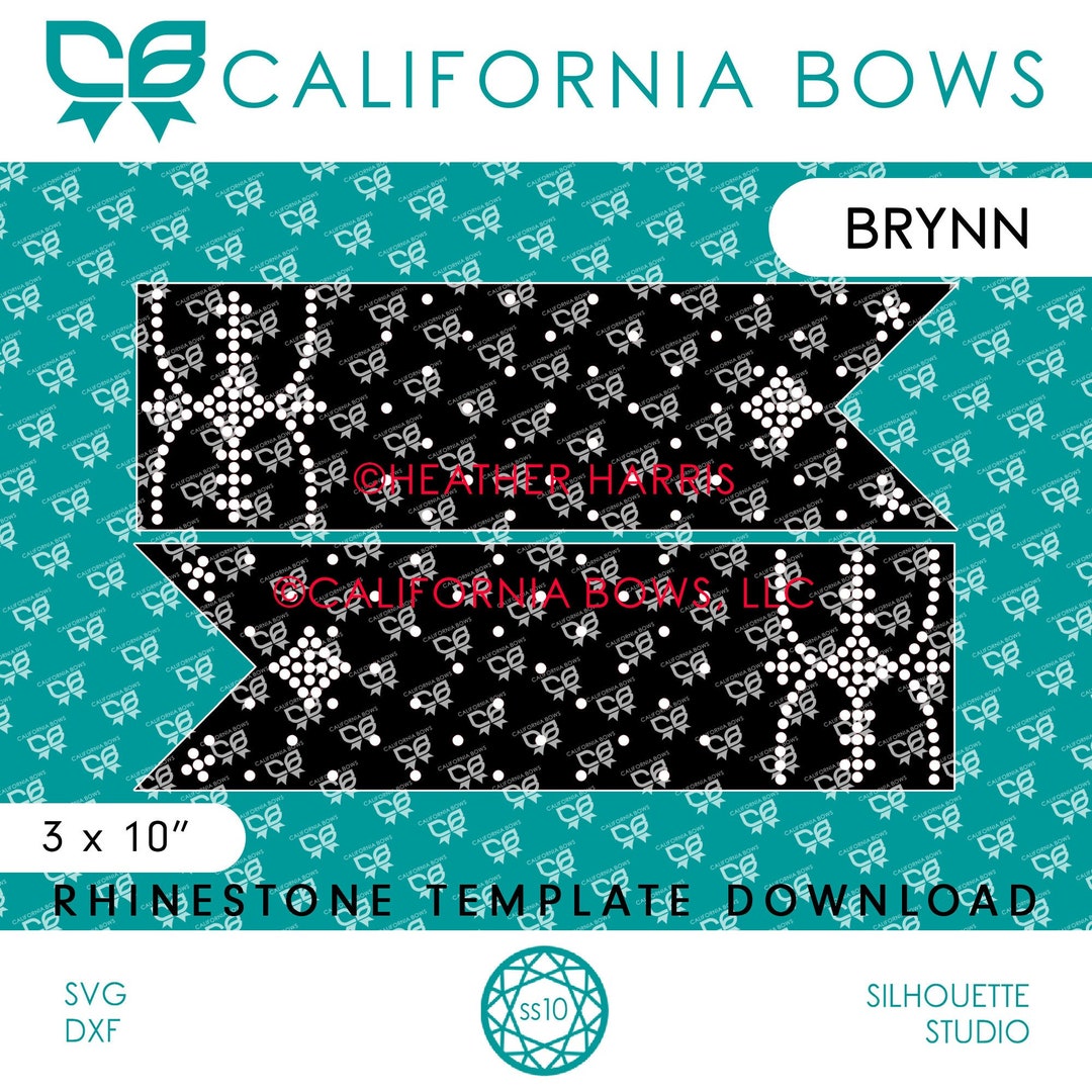 Brynn 3 Cheer Bow Rhinestone Template SVG DXF Silhouette - Etsy