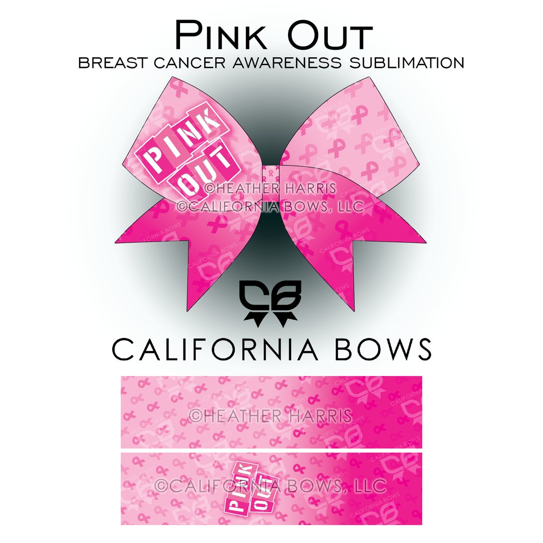 Pink Out Cheer Bow Design Sublimation Download PNG - Etsy