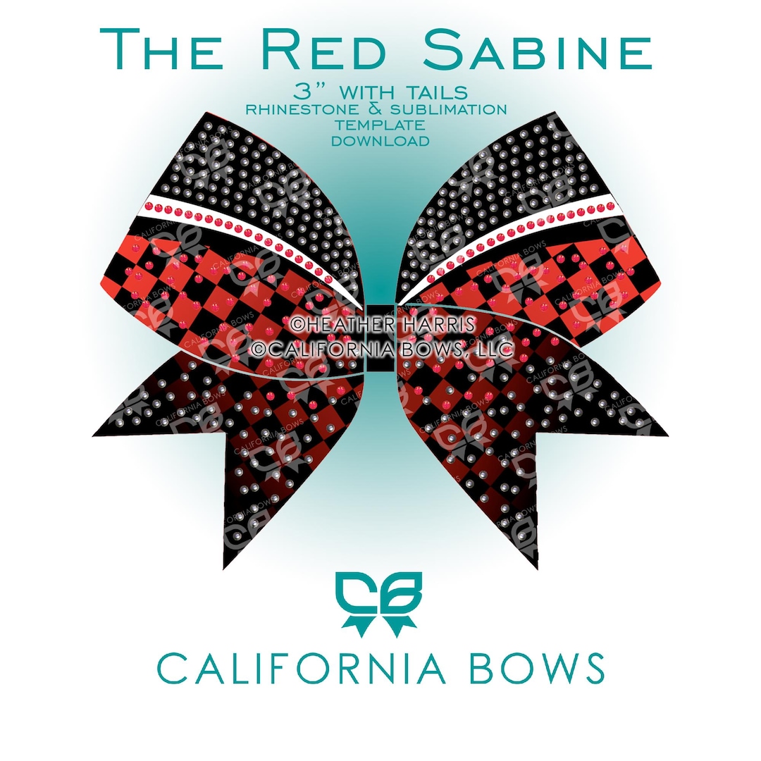 Sabine 3" Cheer Bow Rhinestone Sublimation Template Download Kit - Etsy