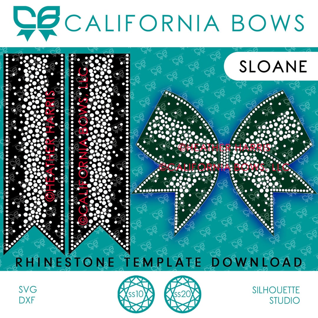 Sloane 3 Cheer Bow Rhinestone Template SVG DXF - Etsy