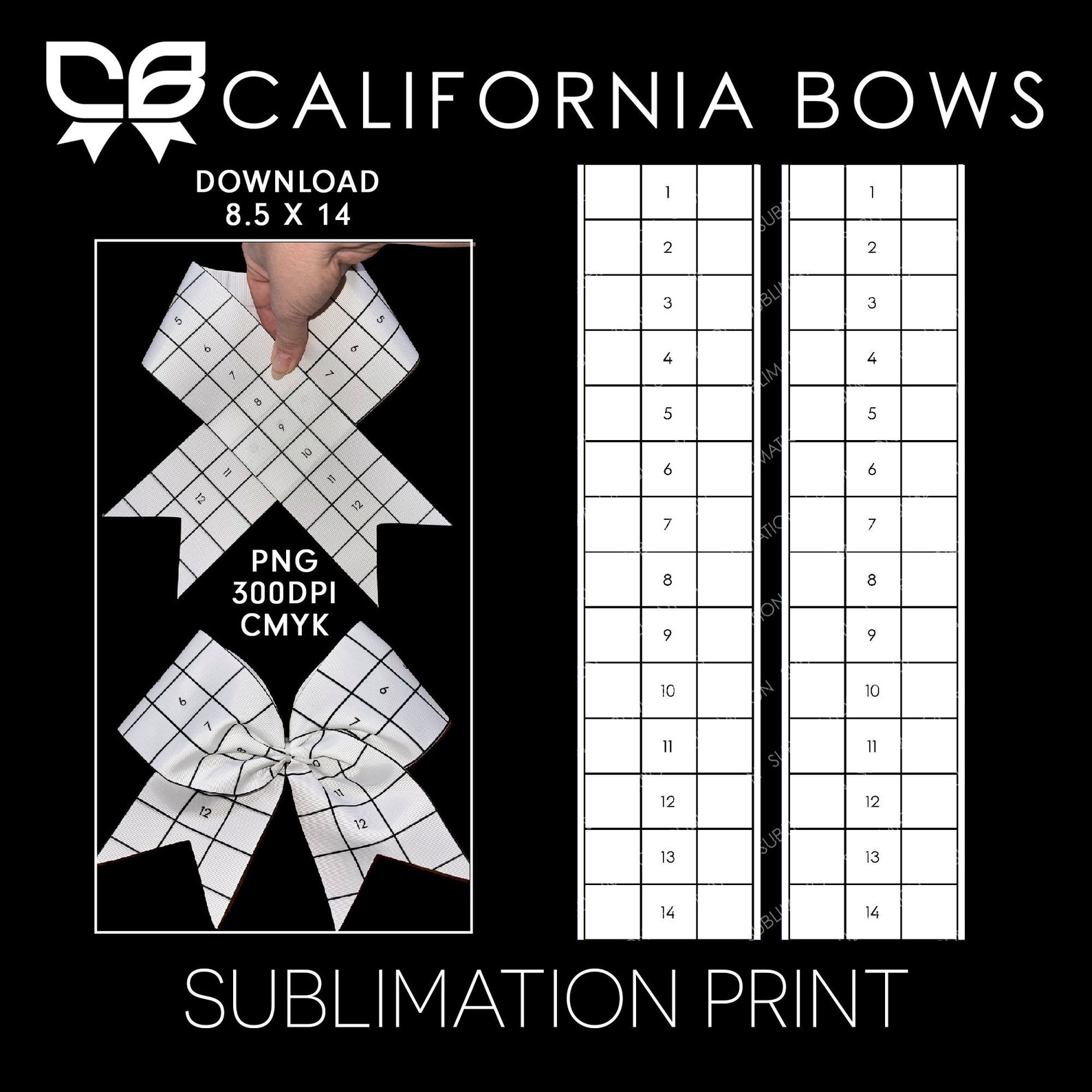 Cheer Bow Design Grid for Sublimation Download PNG - Etsy