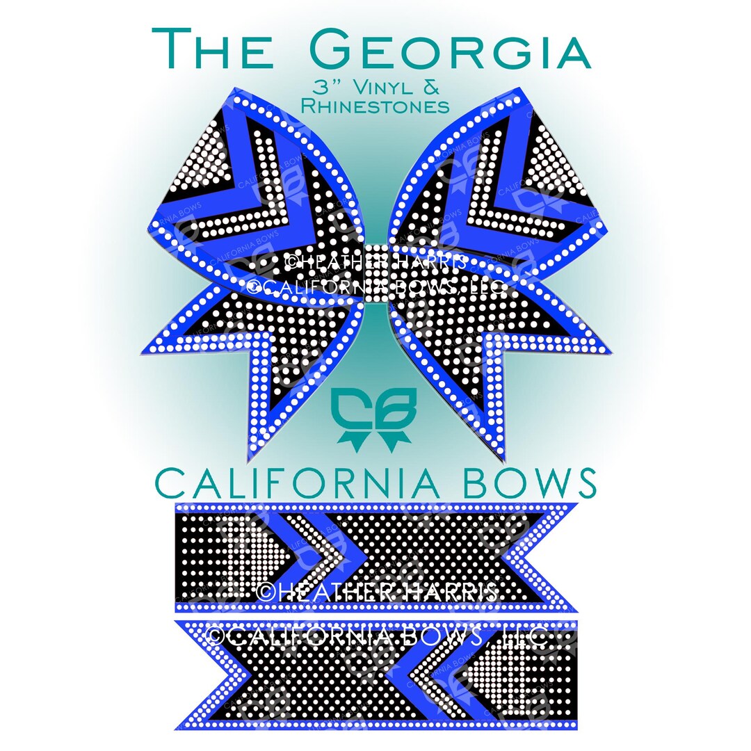 Georgia 3" Cheer Bow Vinyl & Rhinestone Template Download - Etsy