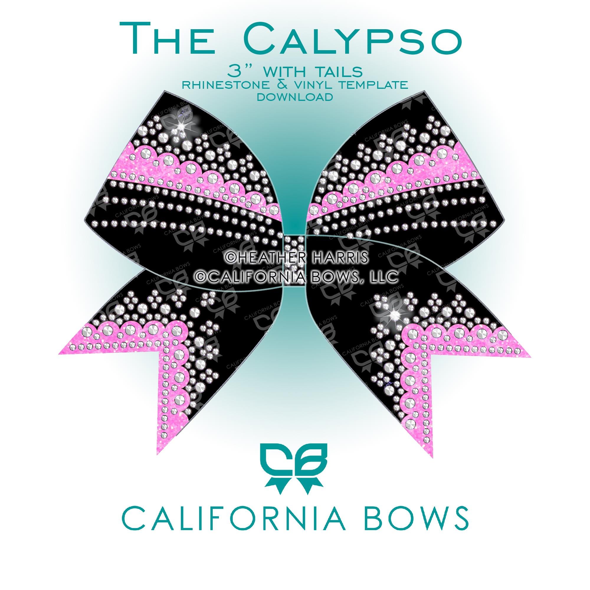 Calypso 3" Cheer Bow Rhinestone & Vinyl Template Download - Etsy