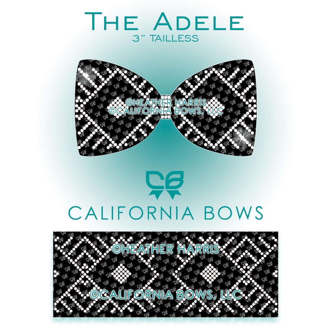 Adele 3" Cheer Bow Rhinestone Template Tailless - Etsy