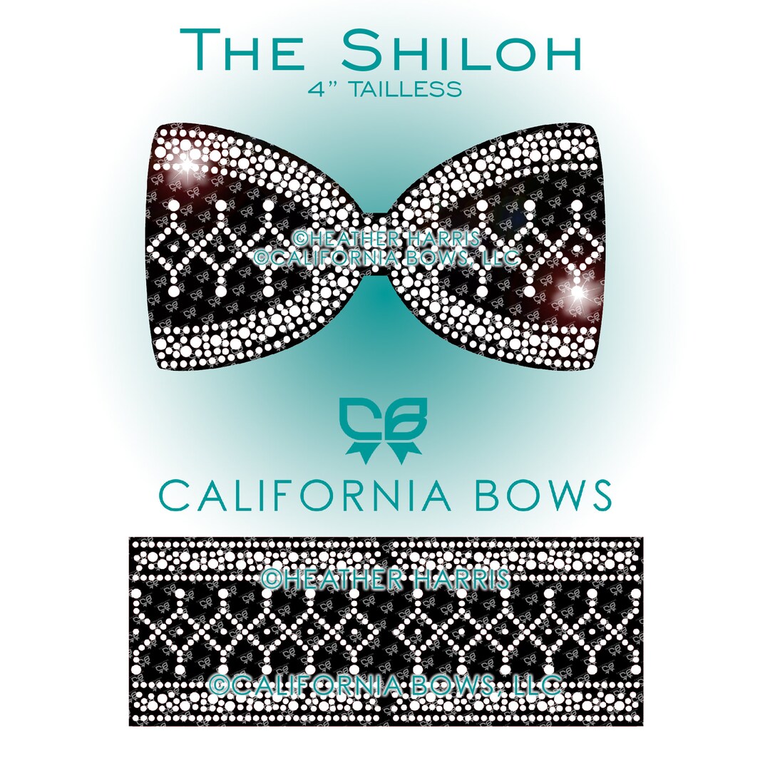 Shiloh 4" Cheer Bow Rhinestone Template Download - Etsy