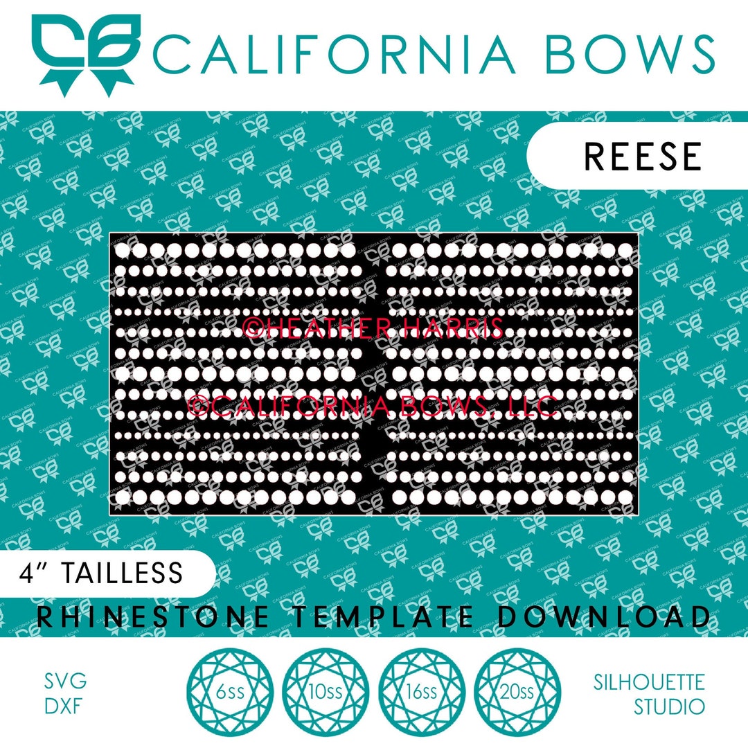 Reese 4 Cheer Bow Rhinestone Tailless Template SVG DXF - Etsy