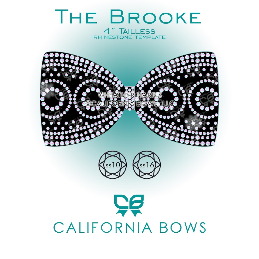 Brooke 4" Tailless Cheer Bow Rhinestone Template Download - Etsy