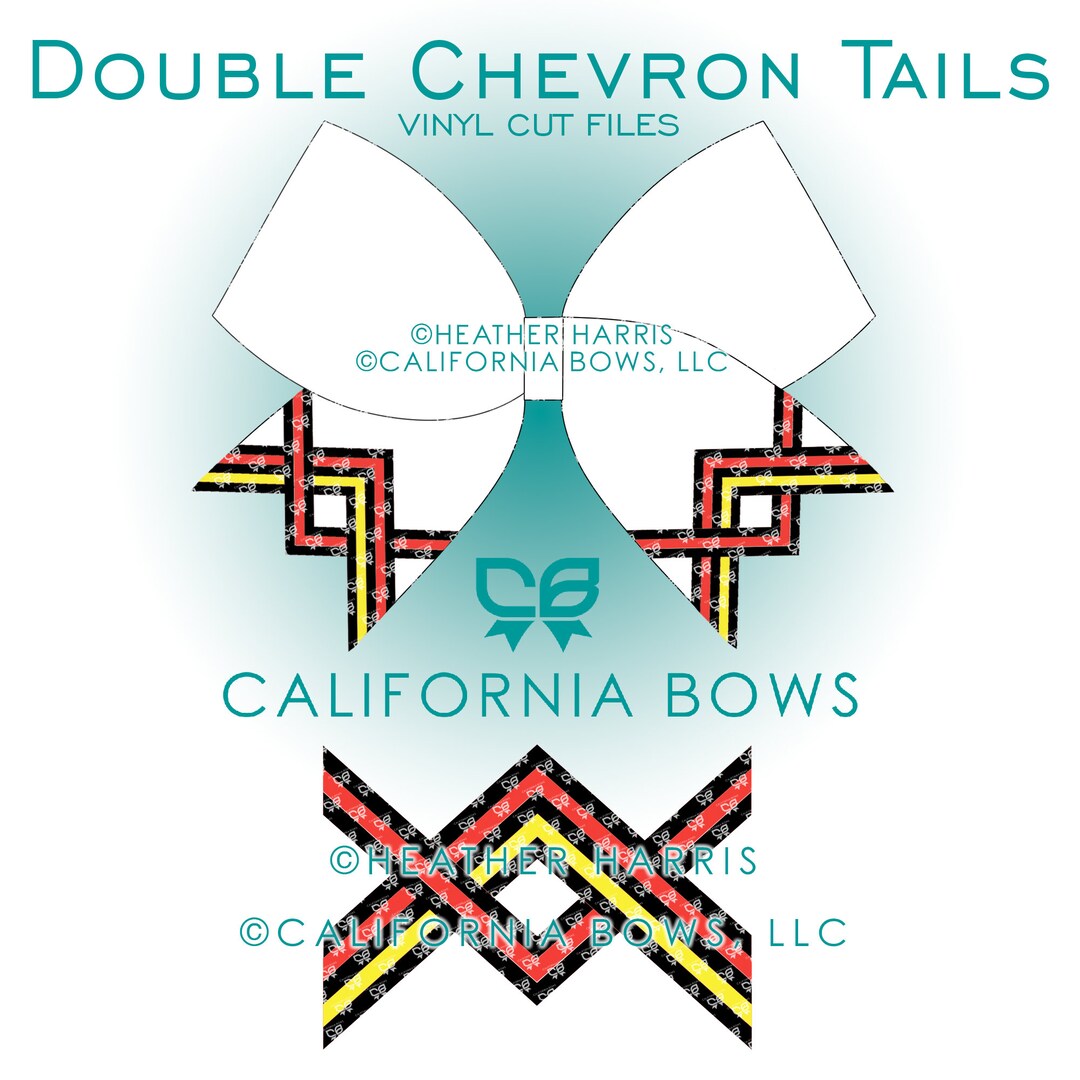Double Chevron Cheer Bow Tail Vinyl Cut File DOWNLOAD - Etsy