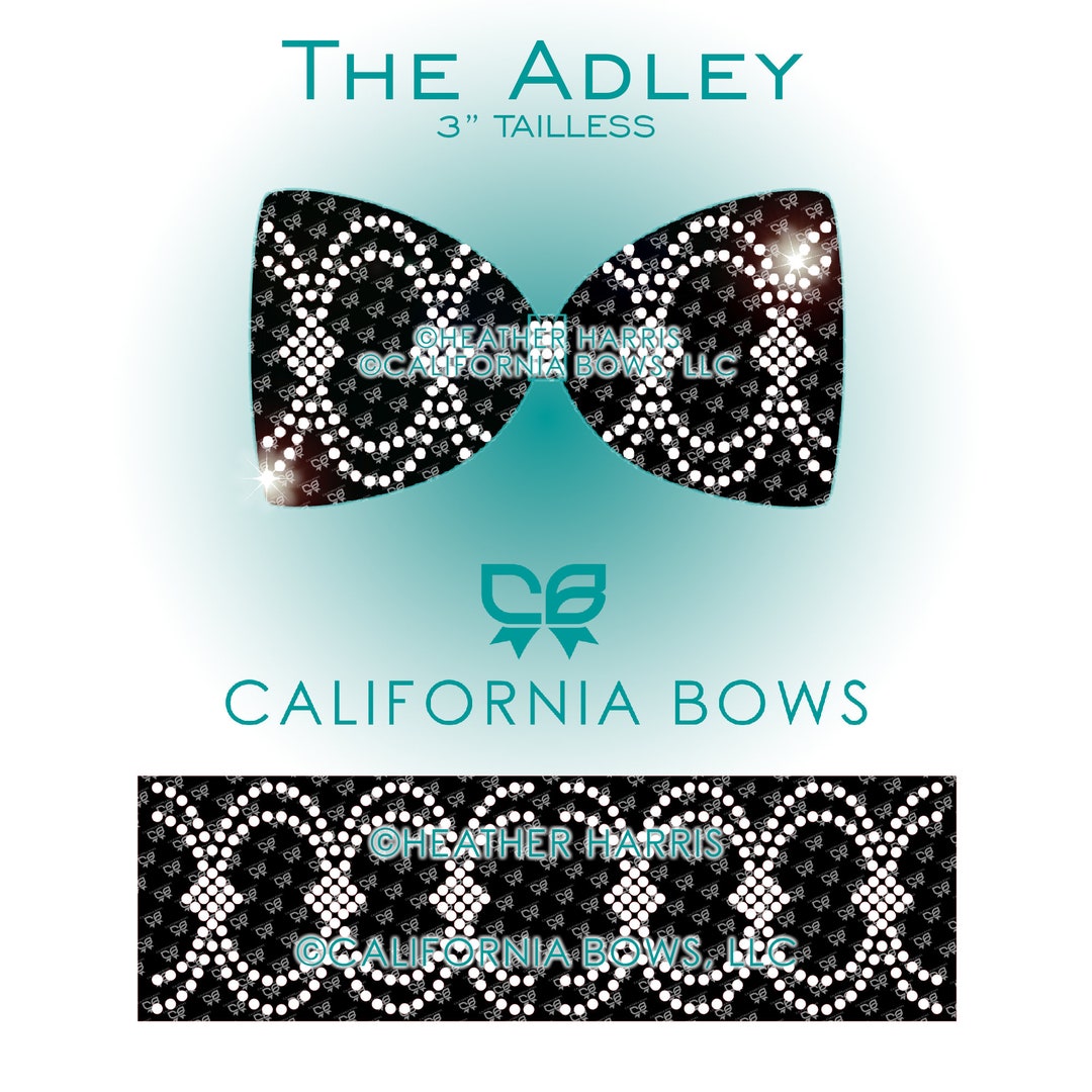 Adley 3 Cheer Bow Rhinestone Tailless Template Download - Etsy