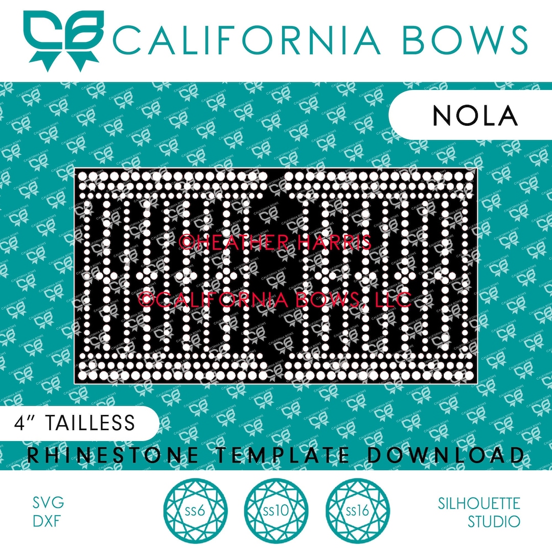Nola 4 Cheer Bow Rhinestone Tailless Template SVG DXF Silhouette - Etsy