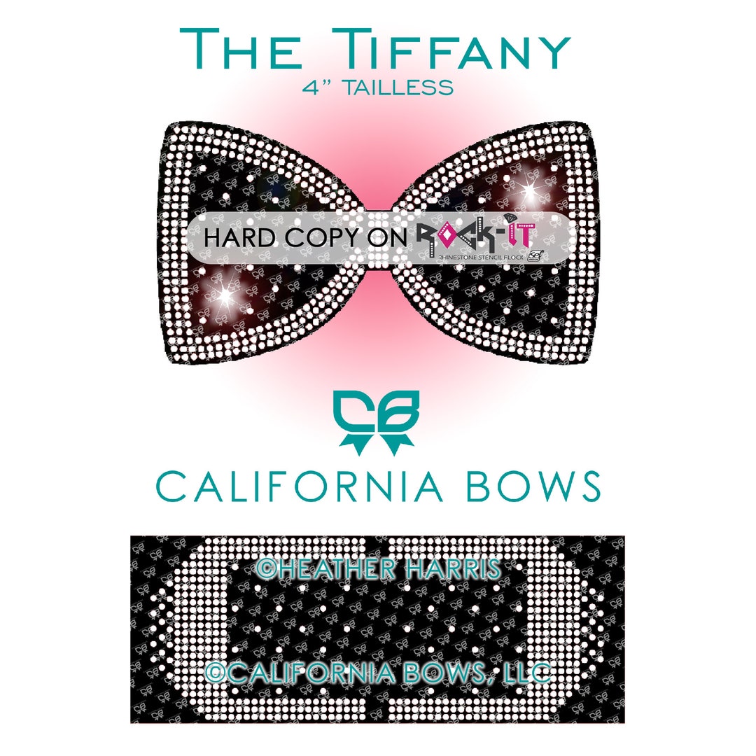 Tiffany 4 Cheer Bow Rhinestone Tailless Template Flock - Etsy