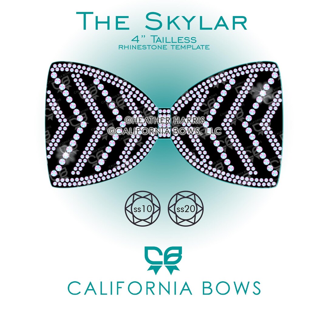 Skylar 4" Cheer Bow Rhinestone Tailless Template Download - Etsy