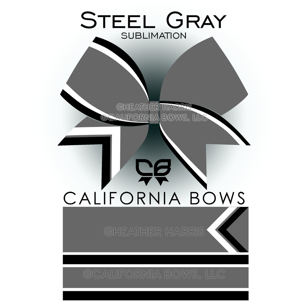 Steel Gray Athletic Double Line Cheer Bow Design Sublimation Download ...