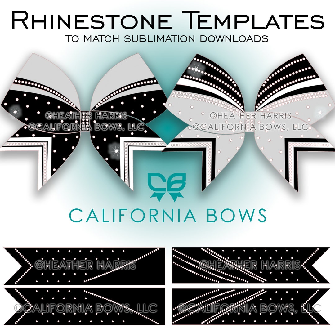 Athletic Cheer Bow 3" Cheer Bow Rhinestones Template Download - Etsy