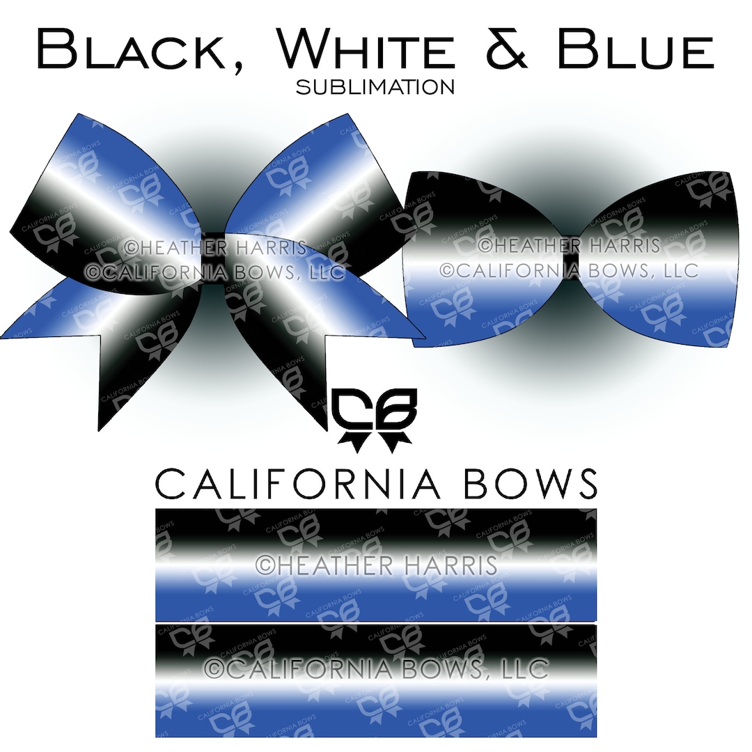 Black Blue Gradient Bow Design Sublimation Download PNG - Etsy