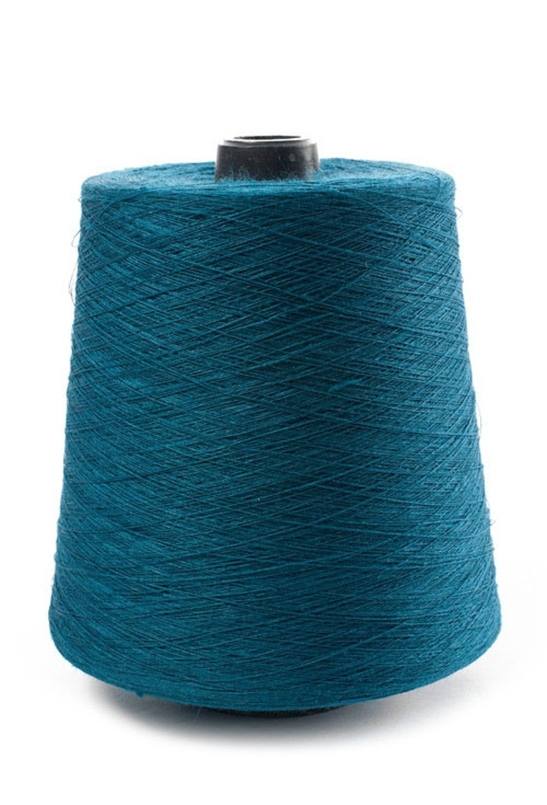 1 Kg/ 35 Oz 100% LINEN YARN, Dark Turquoise Color Linen Yarns, High ...